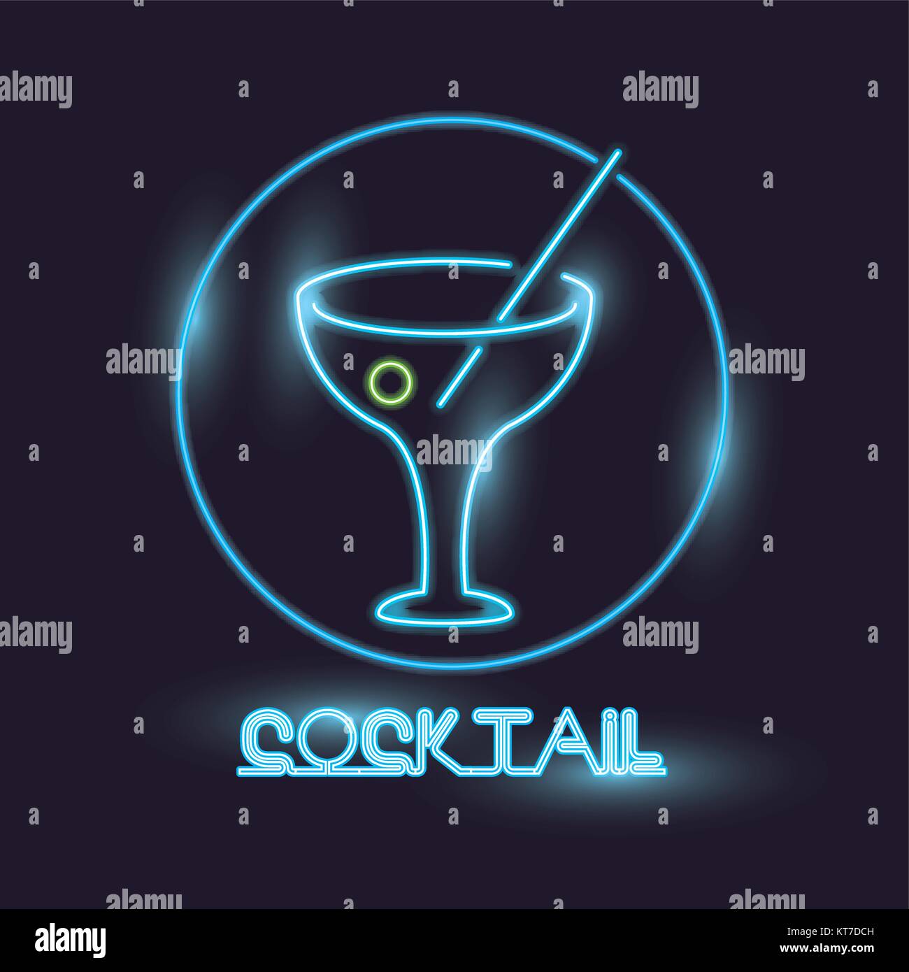 Cocktail neon lights icon Stock Vector Image & Art - Alamy