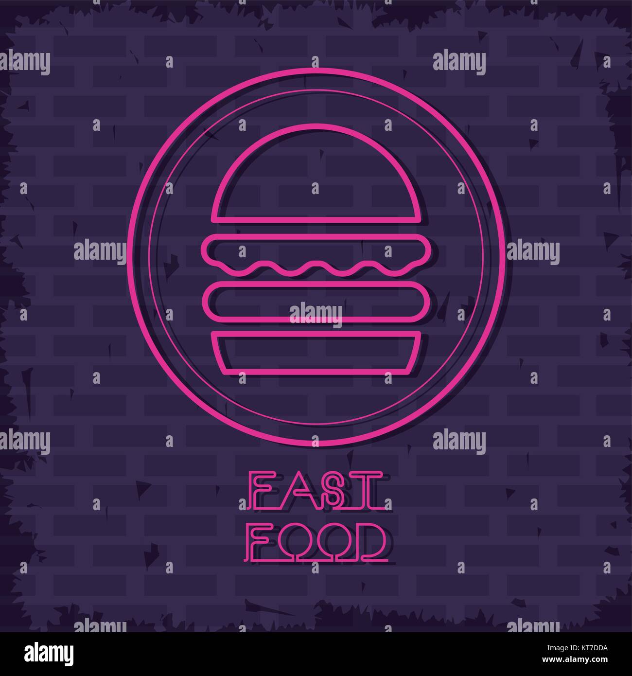 Hamburger neon lights icon Stock Vector Image & Art - Alamy
