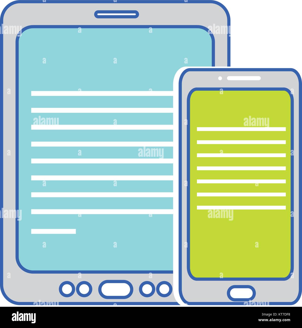 Tablet and smartphone of device gadget and technology theme Isolated ...