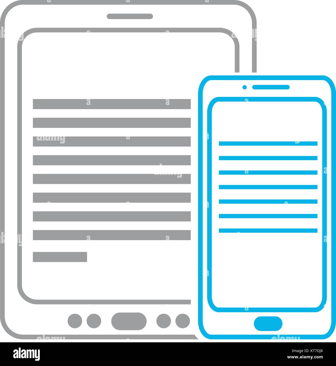 Tablet and smartphone of device gadget and technology theme Isolated ...