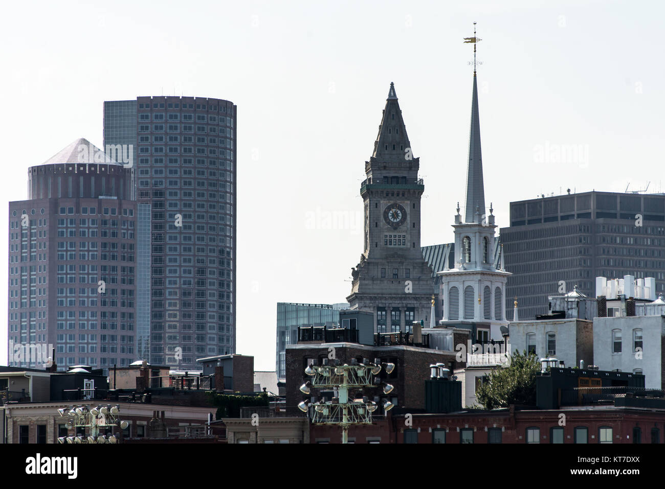 View of the historic Custom House skyscraper clock tower in skyline of ...