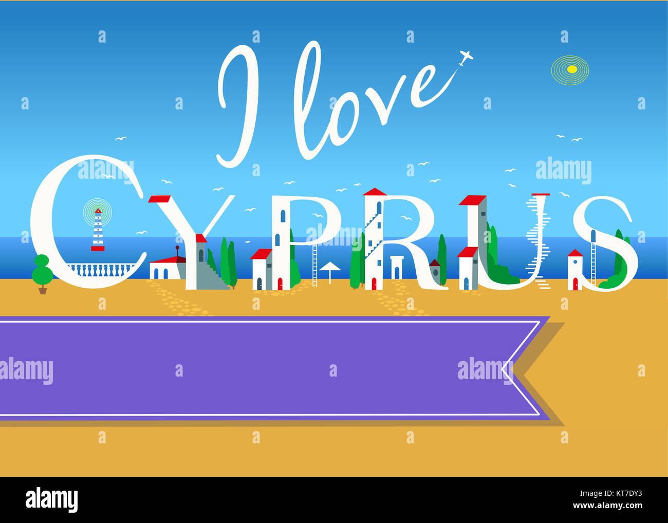 I love Cyprus. Travel card Stock Photo - Alamy