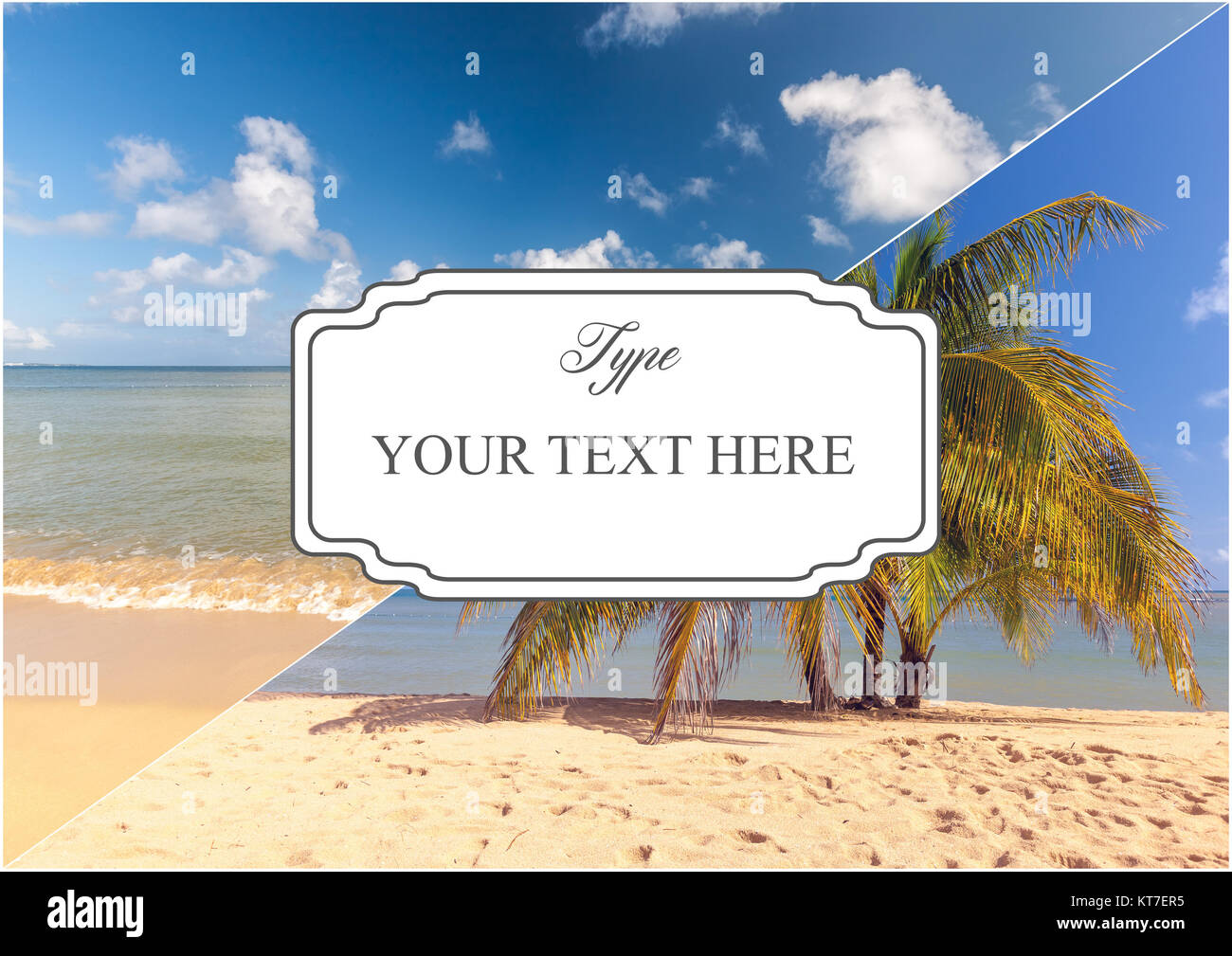 Collage of beach holiday scenes Stock Photo - Alamy