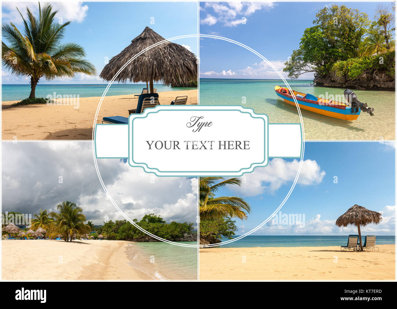 Collage of beach holiday scenes Stock Photo - Alamy