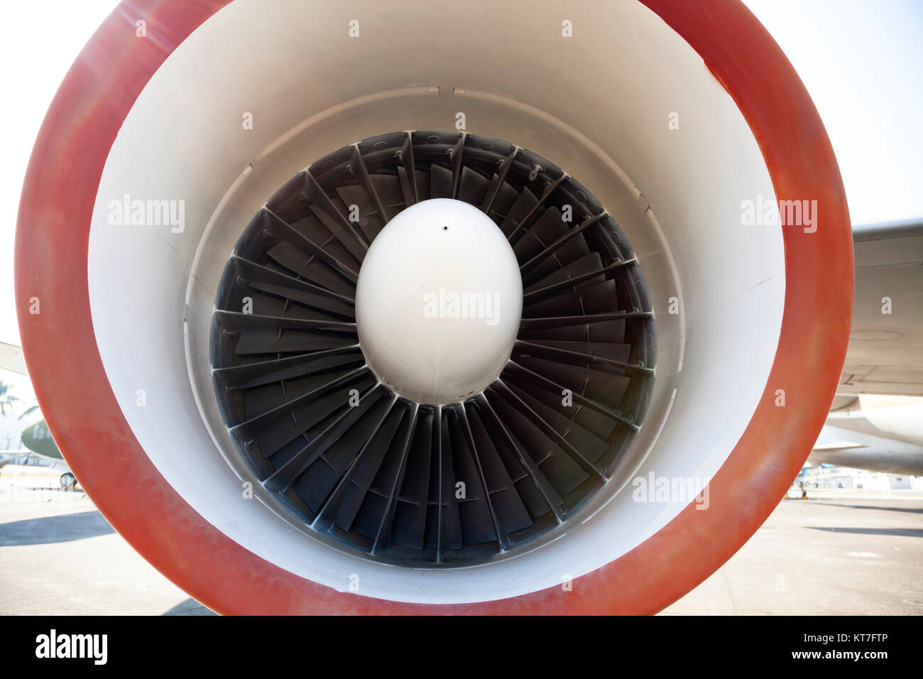 close up of aircraft jet engine in Airport Stock Photo - Alamy
