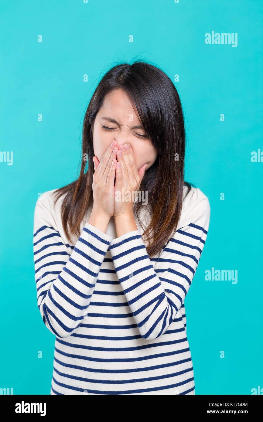 Woman feeling unwell Stock Photo - Alamy