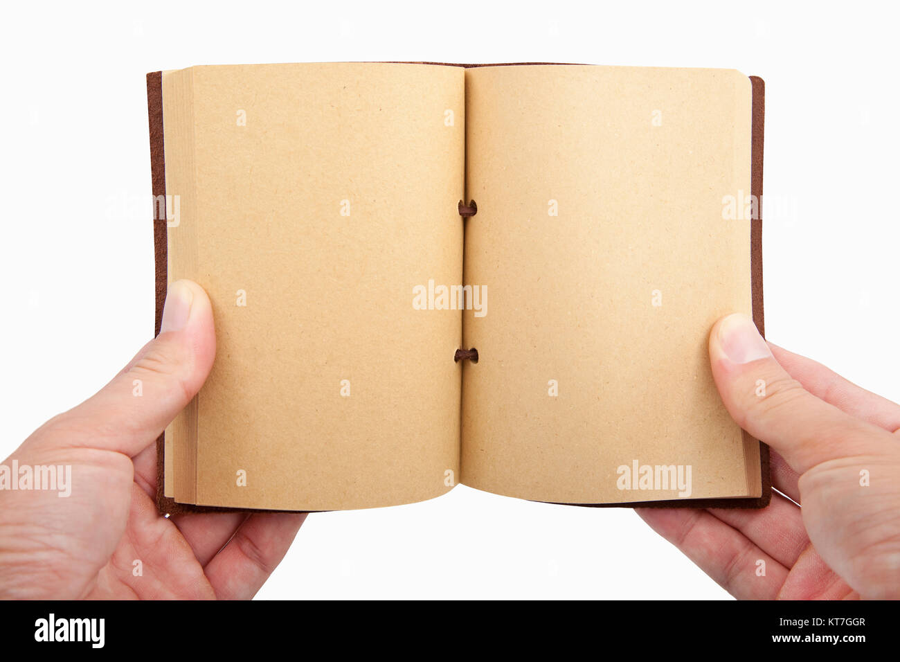 Opened book in hand isolated on white background Stock Photo - Alamy