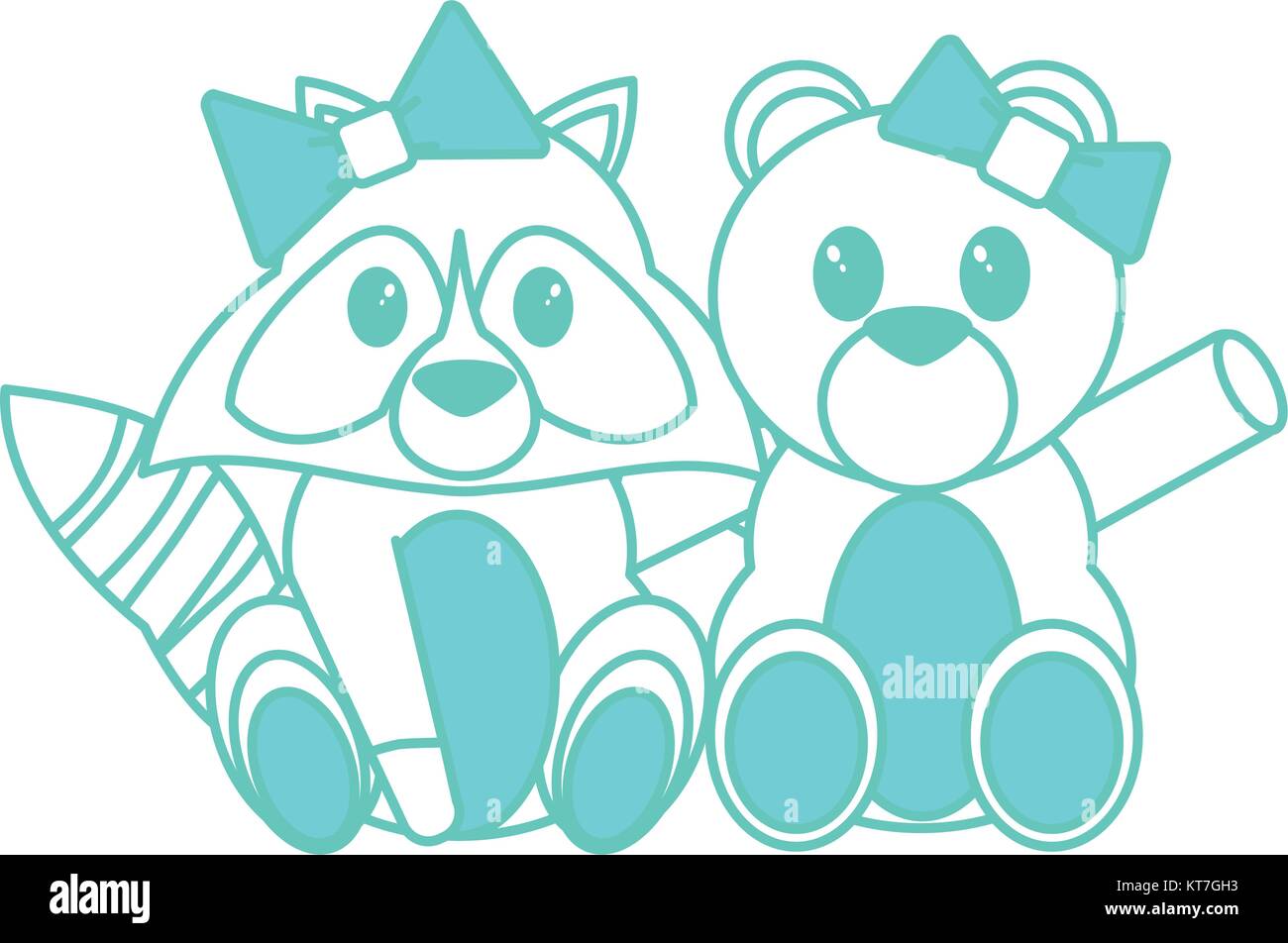 Bear and raccoon cartoon design Stock Vector Image & Art - Alamy