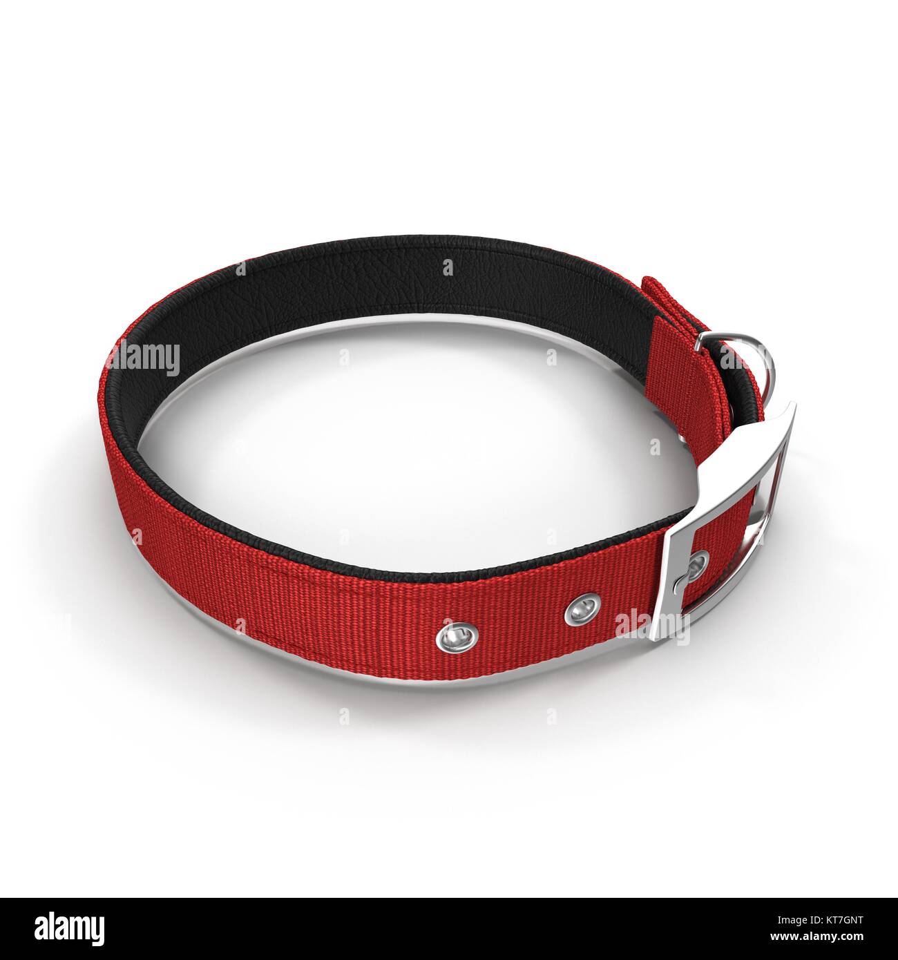 Dogs collar on white background. Red color. 3D illustration Stock Photo ...