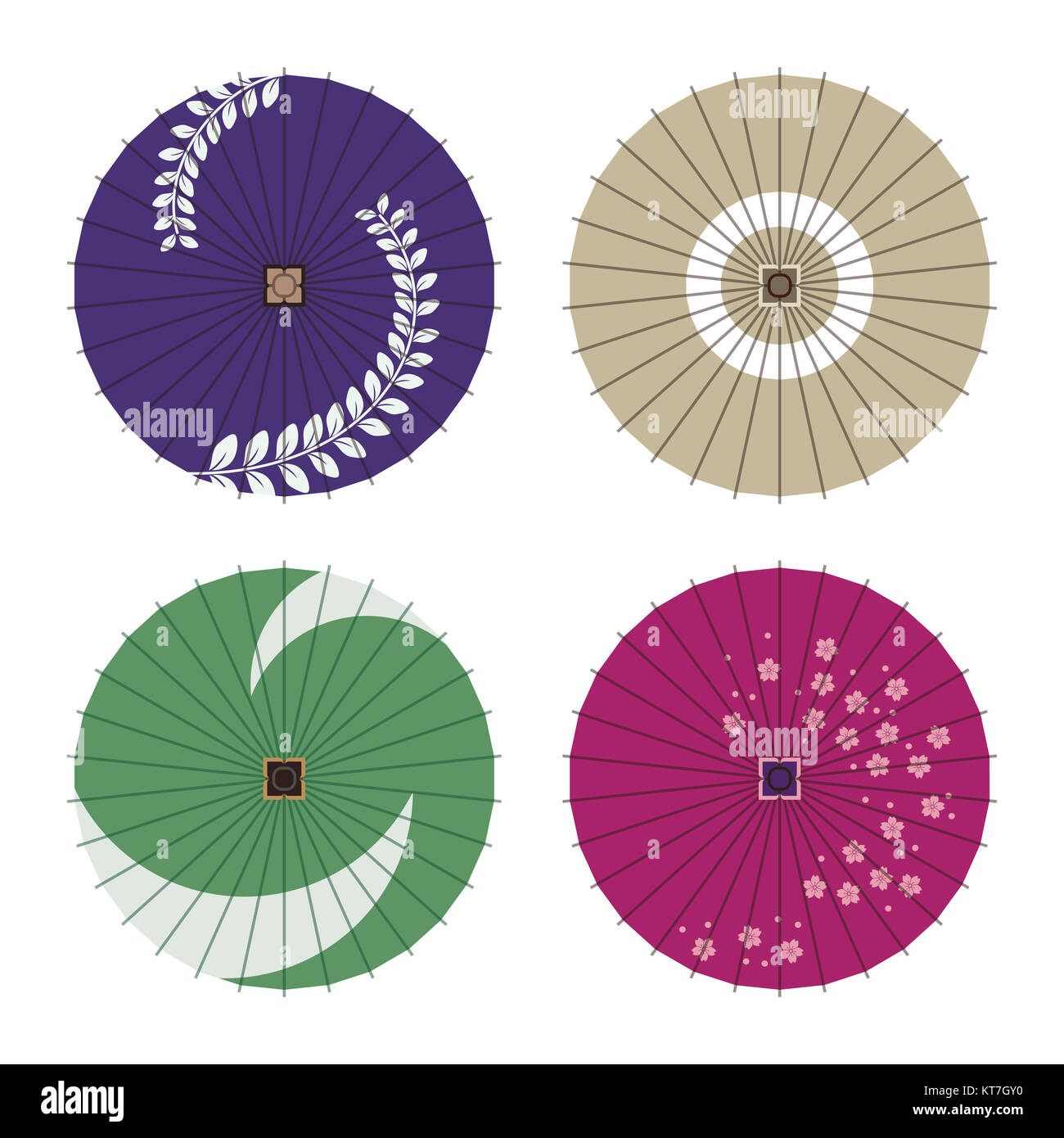 Japanese traditional waxed paper umbrella patterns Stock Photo - Alamy