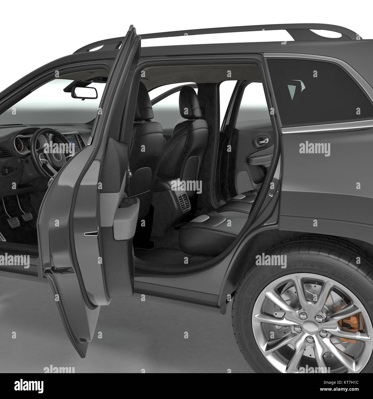 Luxury SUV interior isolated on white background. 3D illustration Stock ...