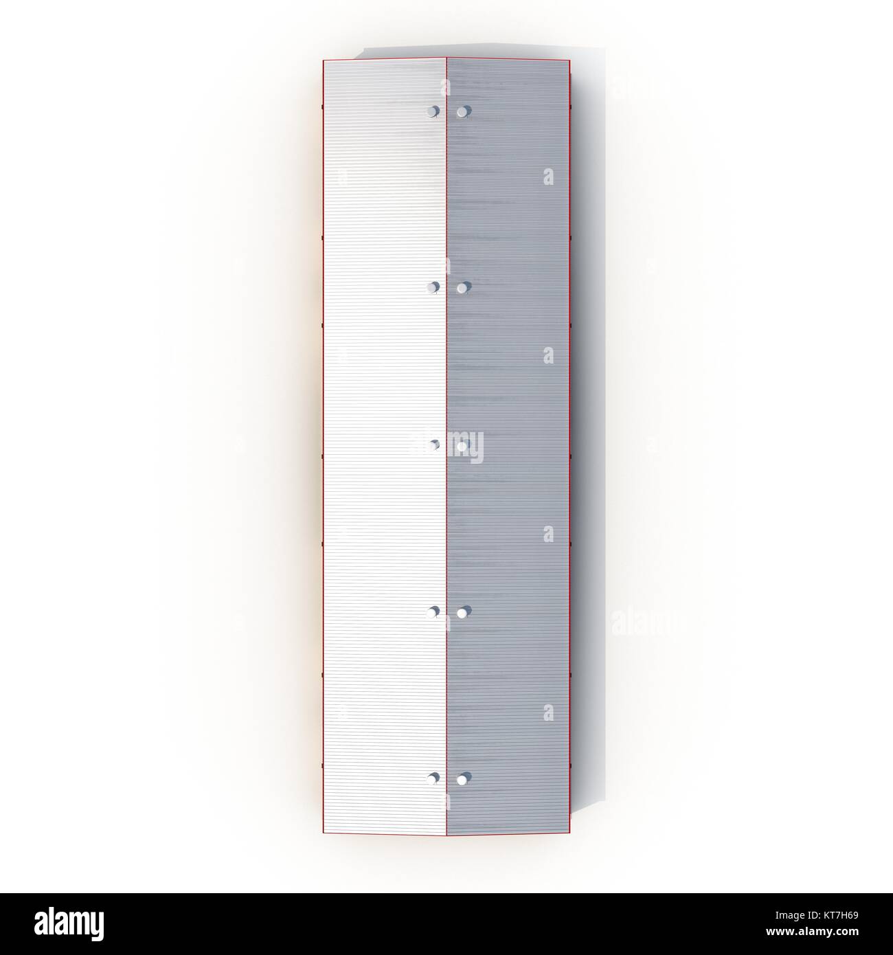 Warehouse building roof on white background. Top view. 3D illustration ...