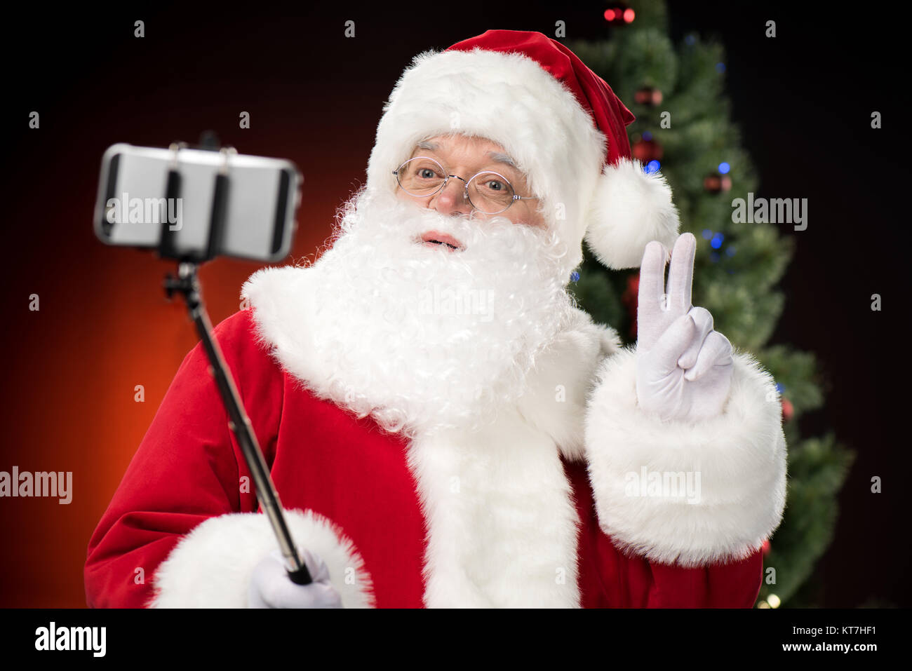 Santa Claus taking selfie Stock Photo - Alamy