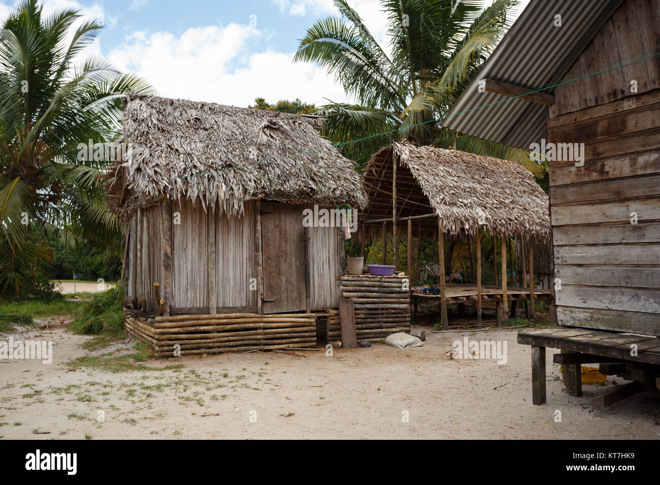 African malagasy huts in Maroantsetra region, Madagascar Stock Photo ...