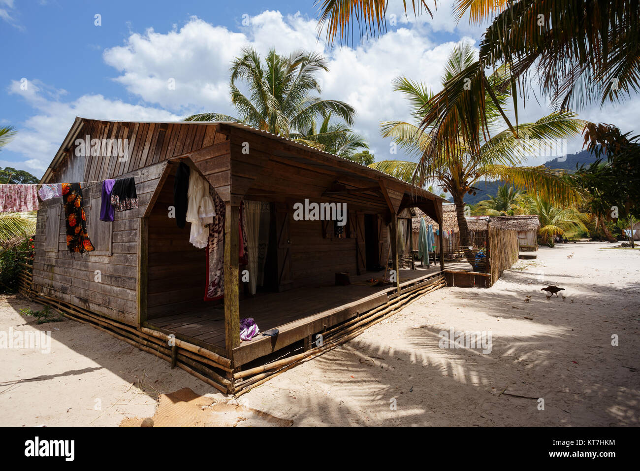 African malagasy huts in Maroantsetra region, Madagascar Stock Photo ...