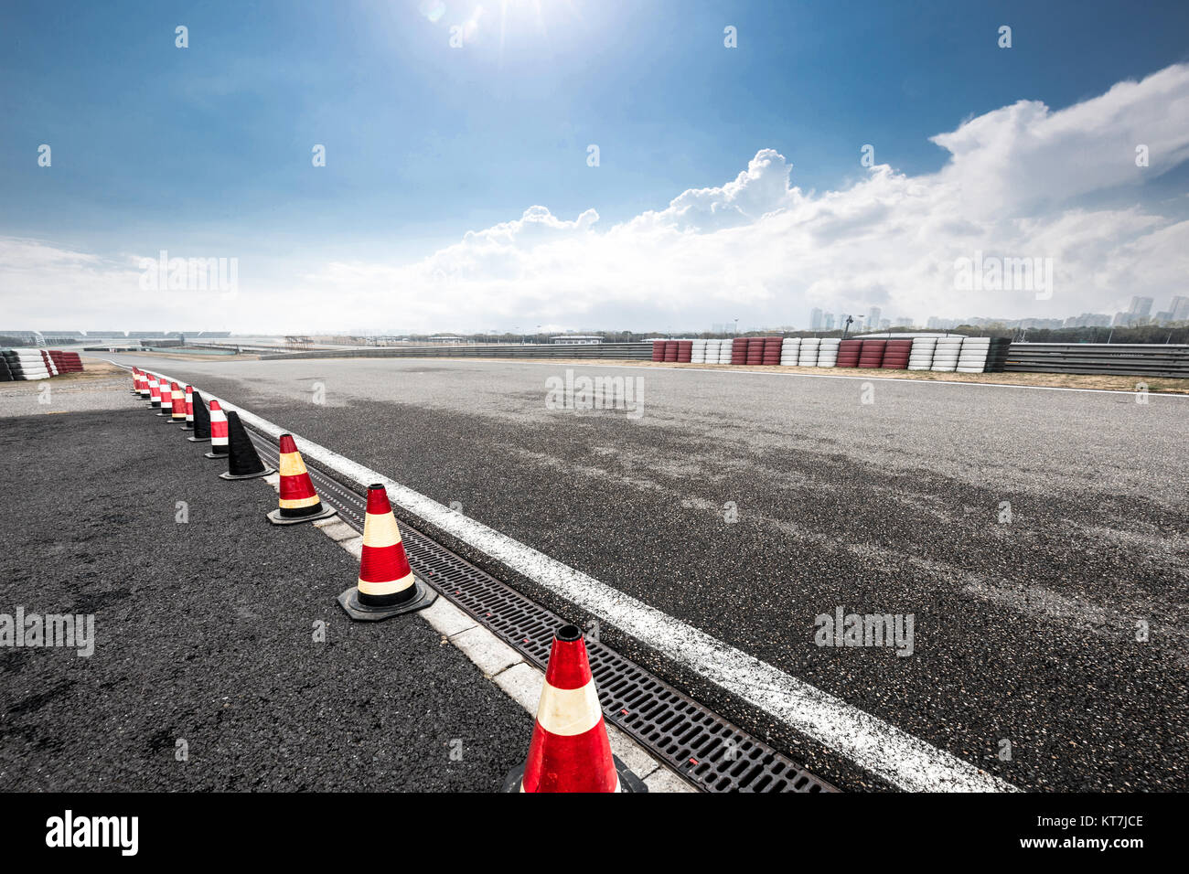 empty car racing track in shao xing in blue sky Stock Photo - Alamy