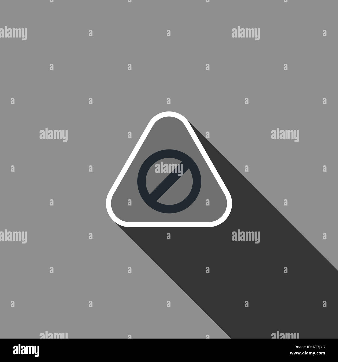 Warning sign icon with long shadow. Vector illustration Stock Photo - Alamy