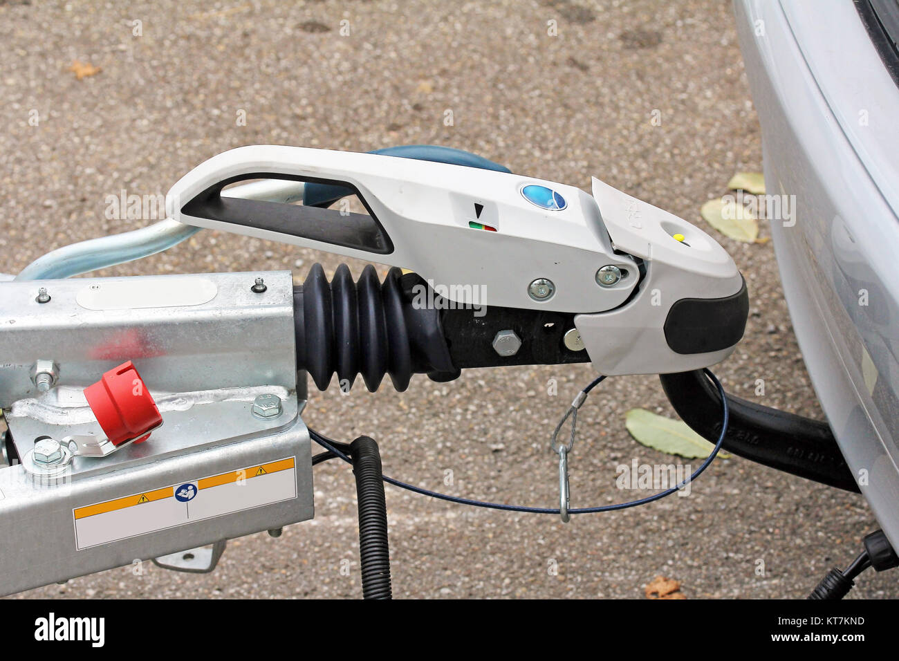 a trailer hitch with a roll damping on a car Stock Photo - Alamy