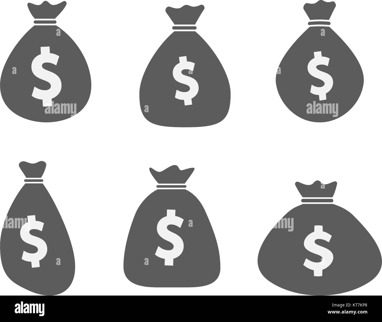 Moneybag icon set. Collection of money pouch iscons Stock Vector Image ...