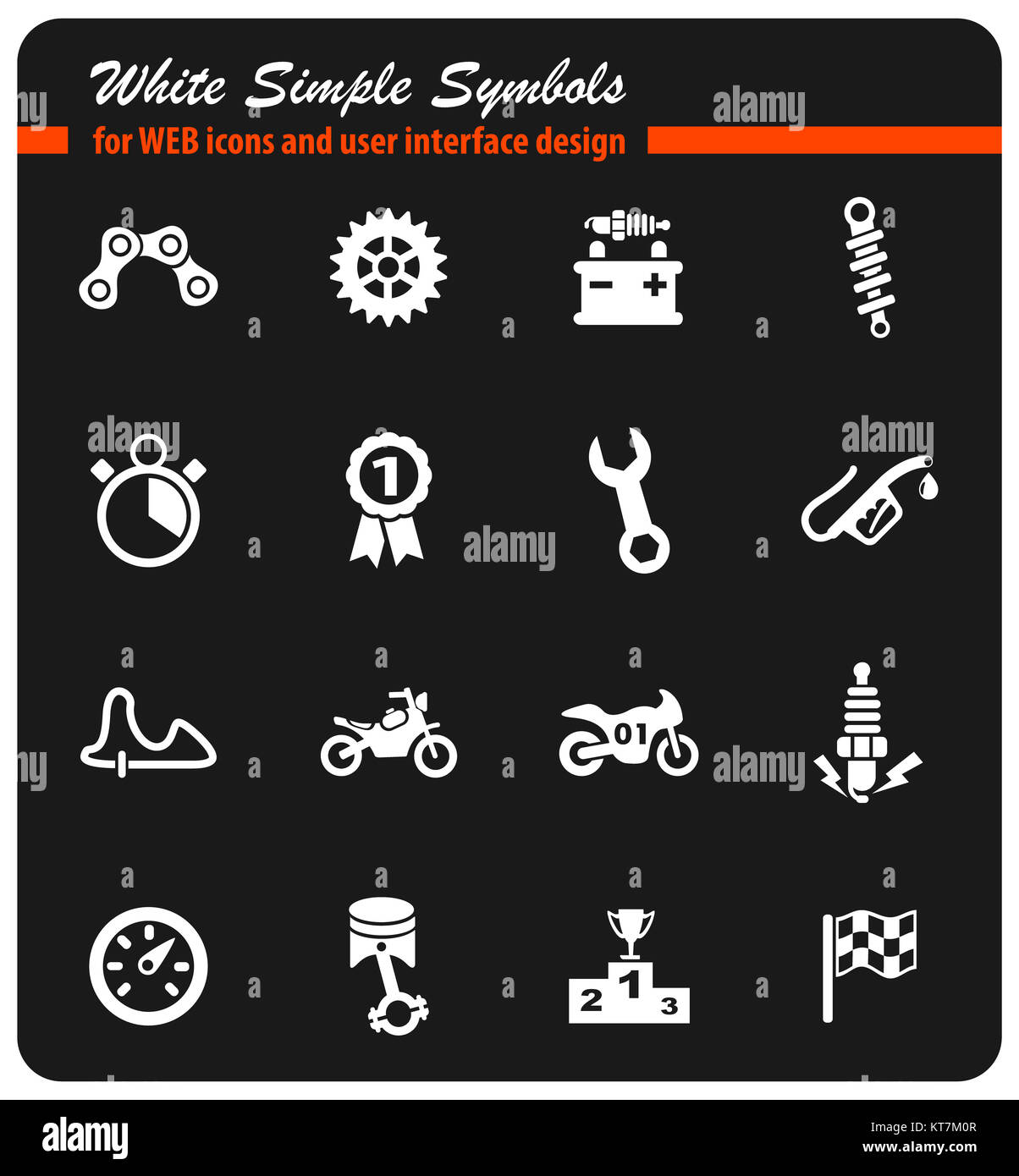 moto racing icon set Stock Photo - Alamy