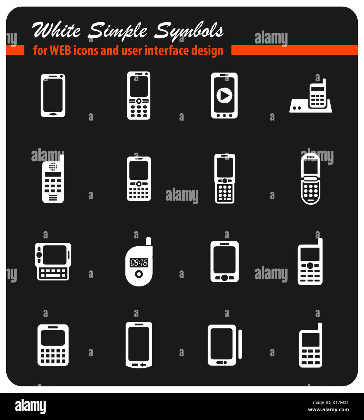 phones icon set Stock Photo - Alamy