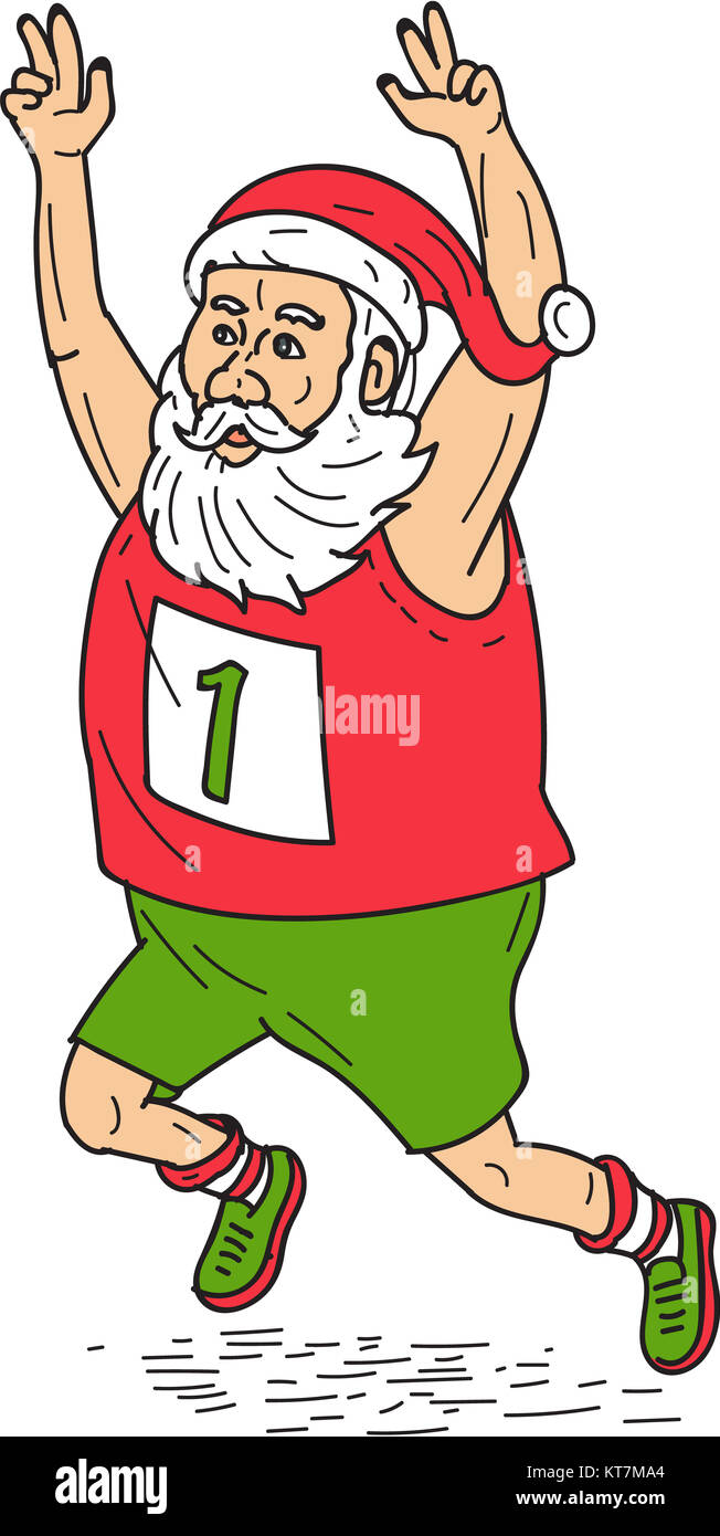 Santa Running Clipart