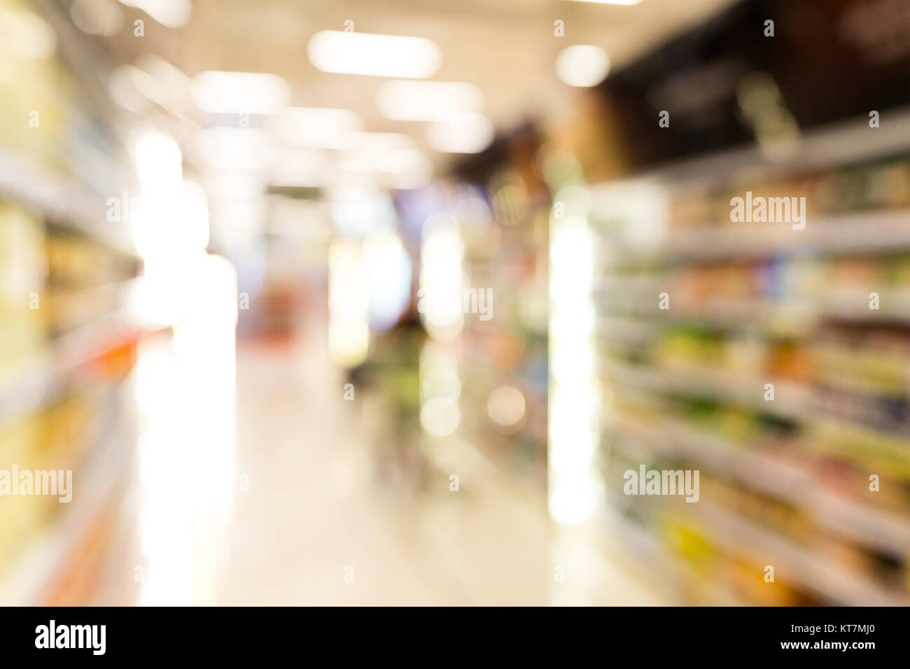 Supermarket store blur background with bokeh Stock Photo - Alamy