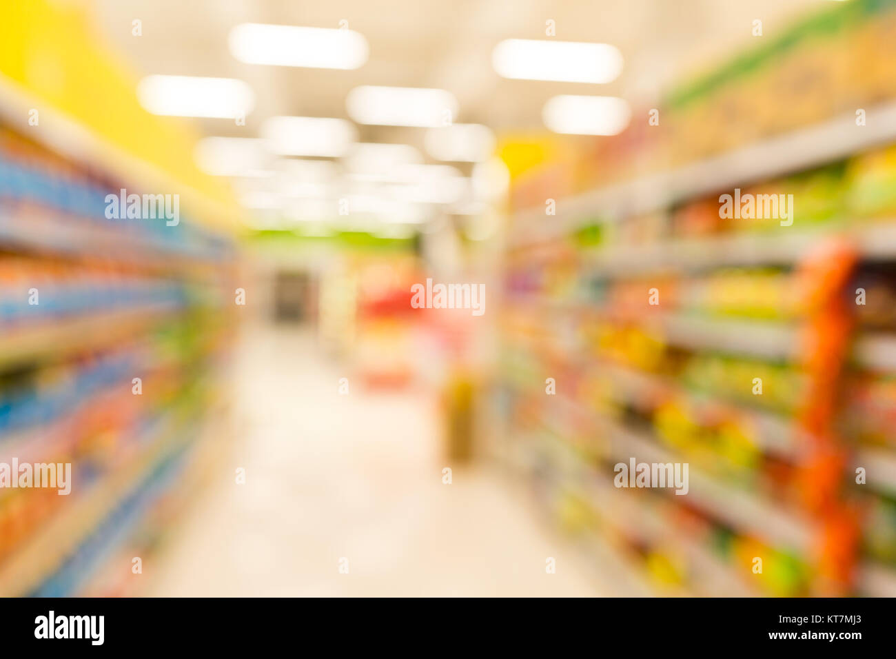 Supermarket blur background with bokeh Stock Photo - Alamy
