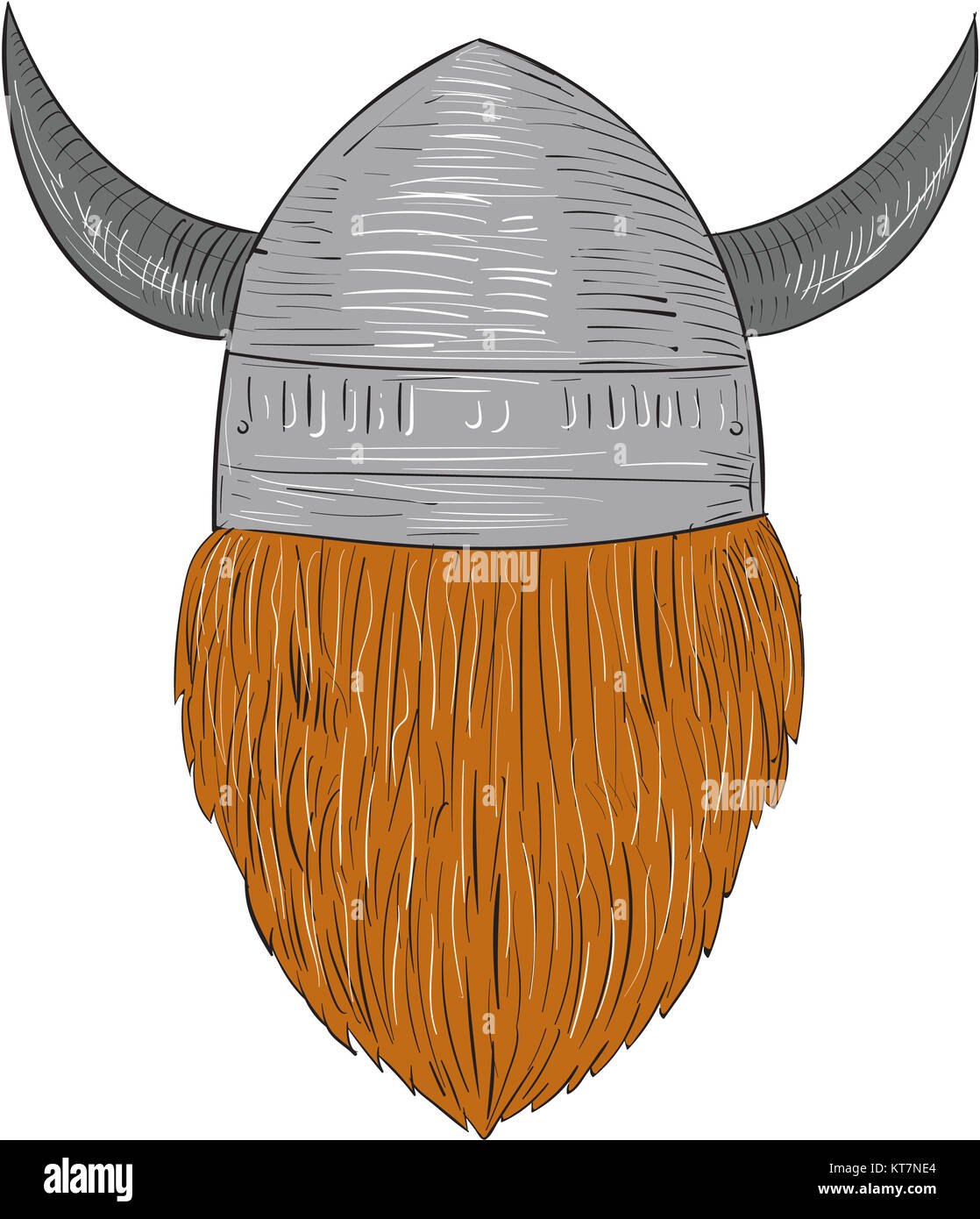 Viking Warrior Head Rear View Drawing Stock Photo - Alamy