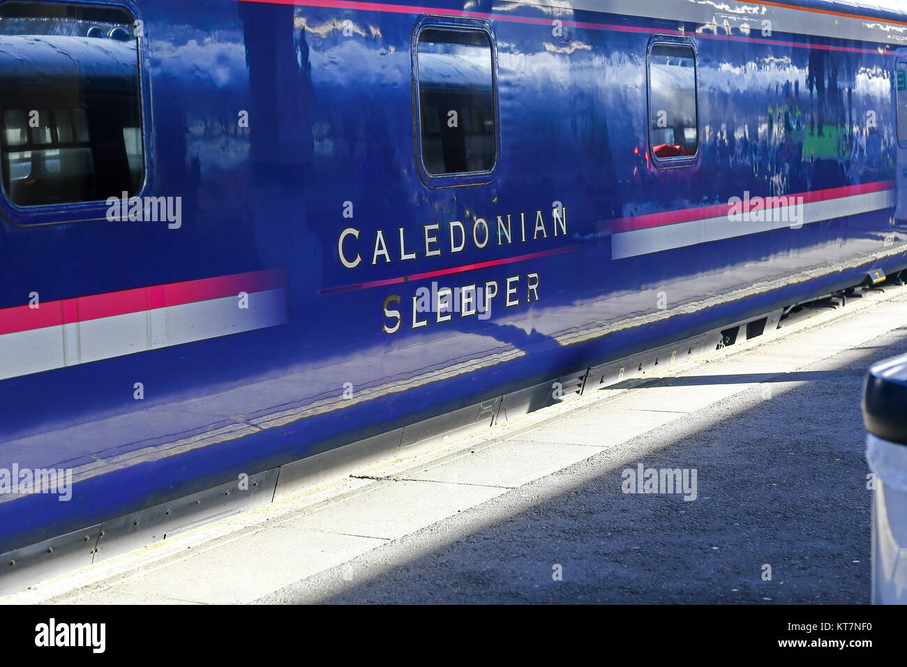 A Caledonian Sleeper carriage, an overnight train service running ...