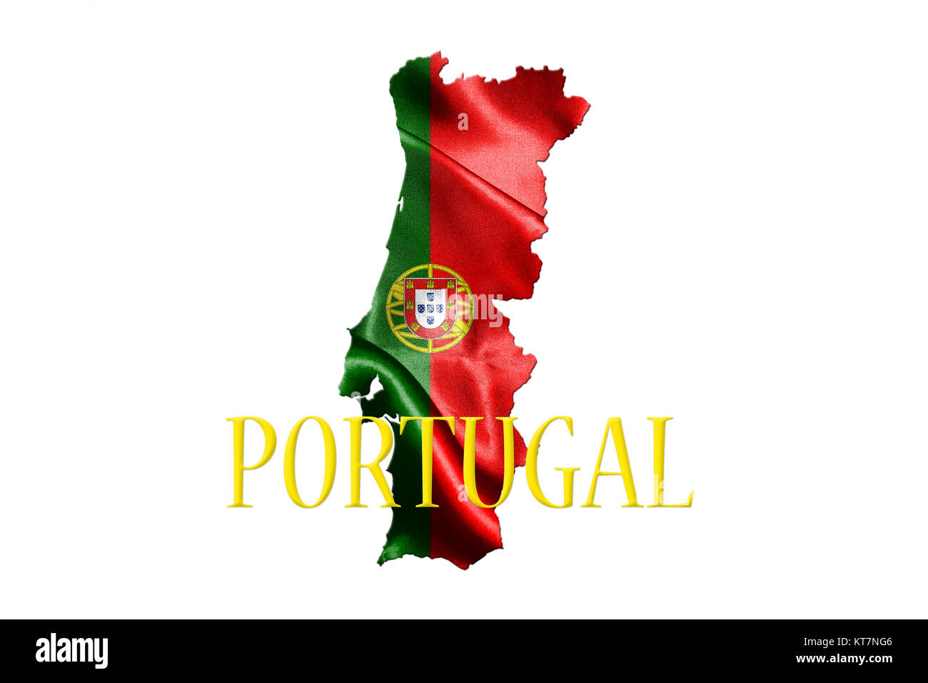 Portugal National Flag With Map Of Portugal And Name Of The Country ...