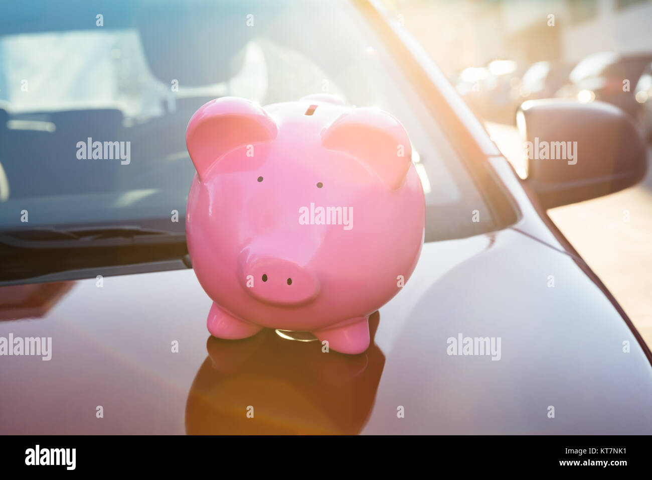 Piggybank On Car Stock Photo - Alamy