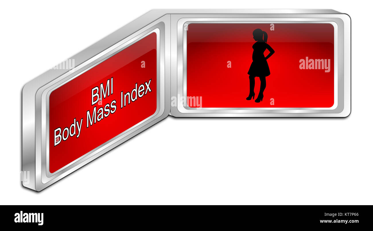 red Body Mass Index Button - 3D illustration Stock Photo - Alamy