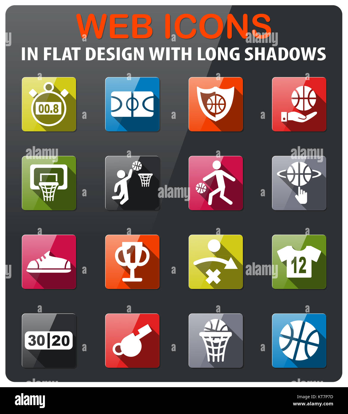 basketball icon set Stock Photo - Alamy