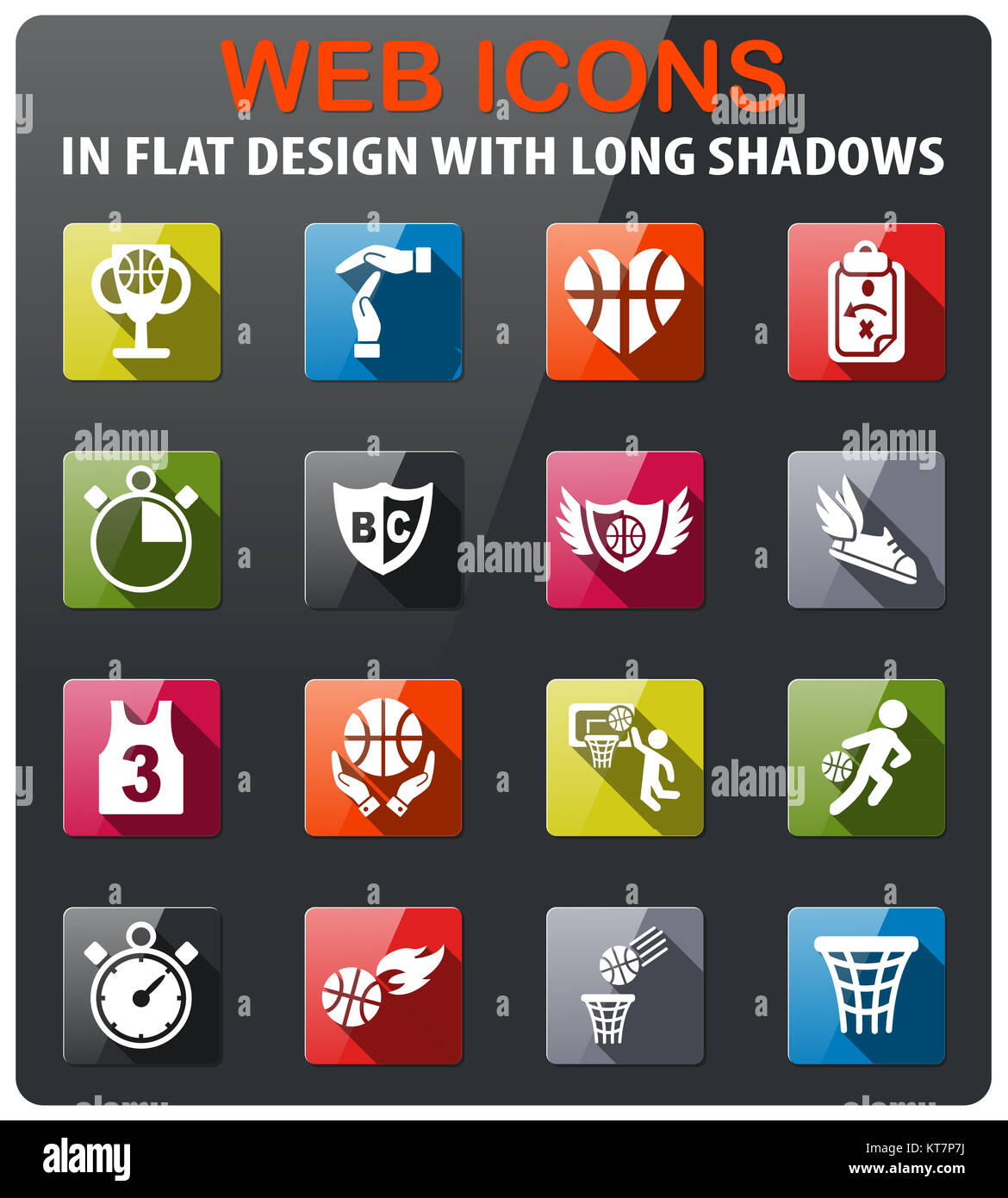 basketball icon set Stock Photo - Alamy