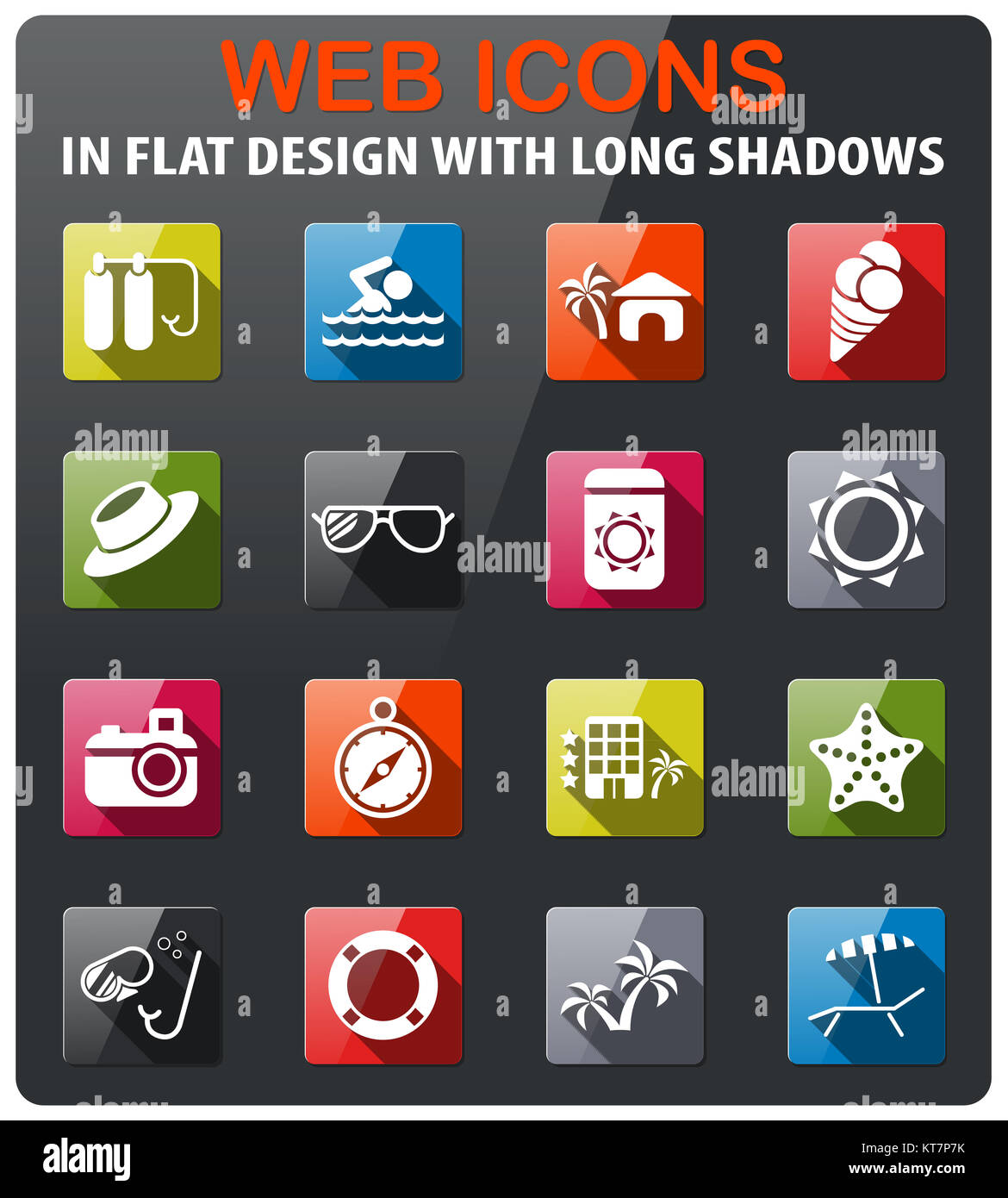 beach icon set Stock Photo - Alamy