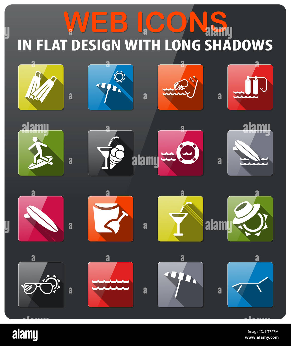 beach icon set Stock Photo - Alamy