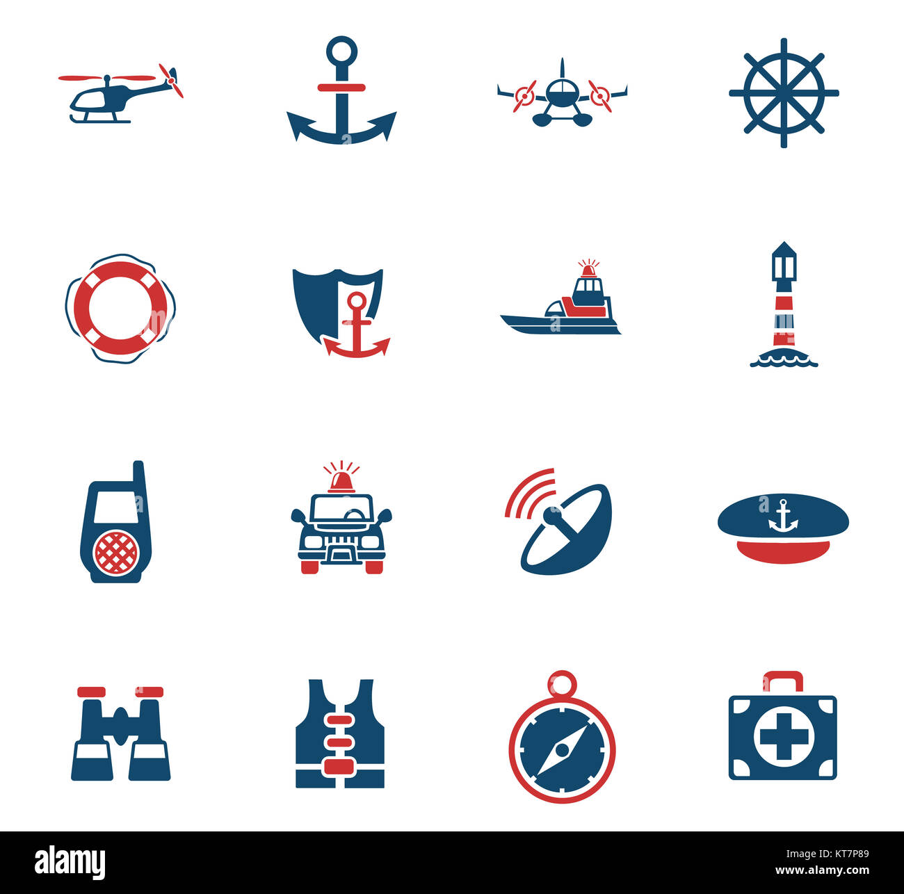 coastguard icon set Stock Photo - Alamy