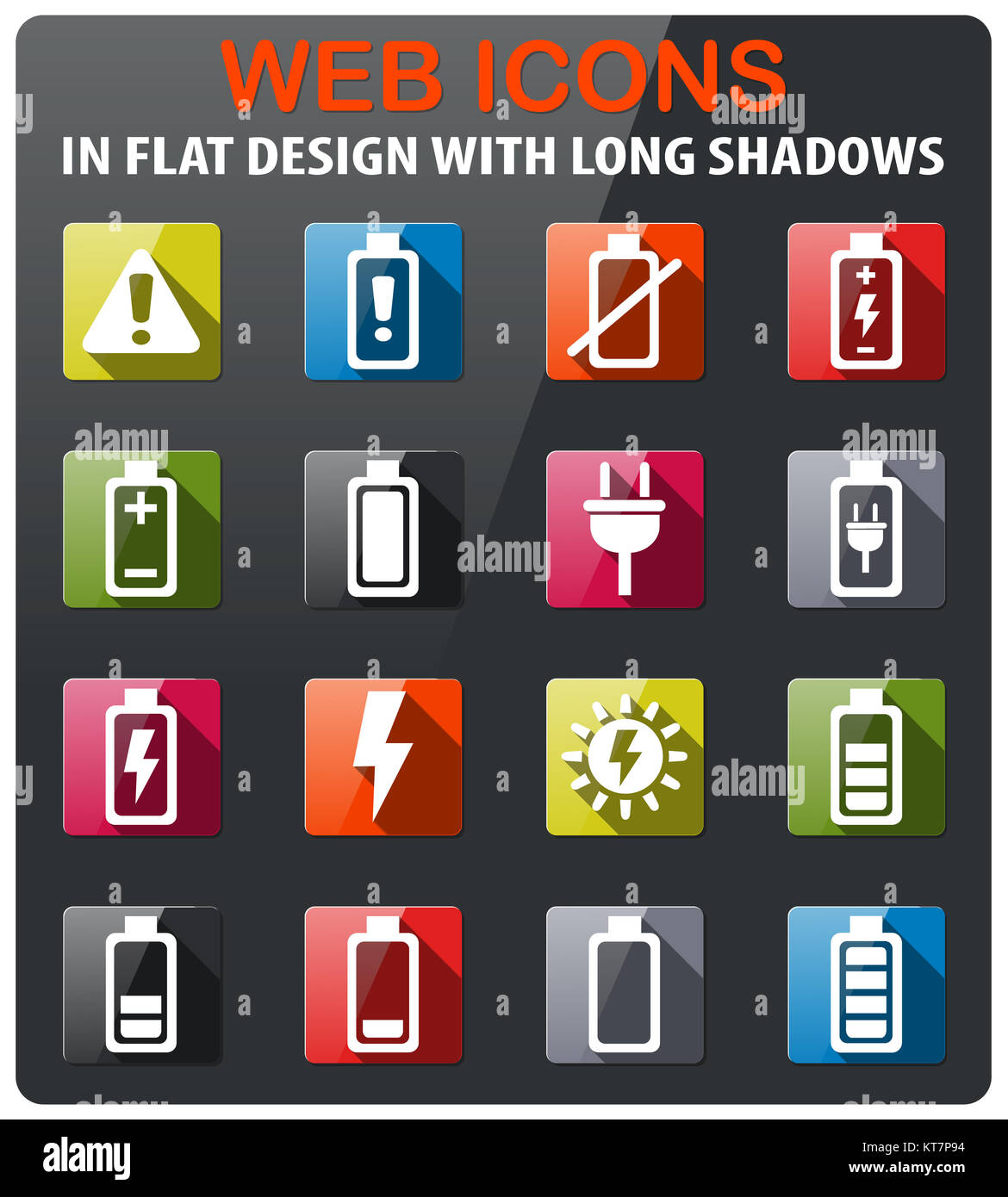 battery icon set Stock Photo - Alamy