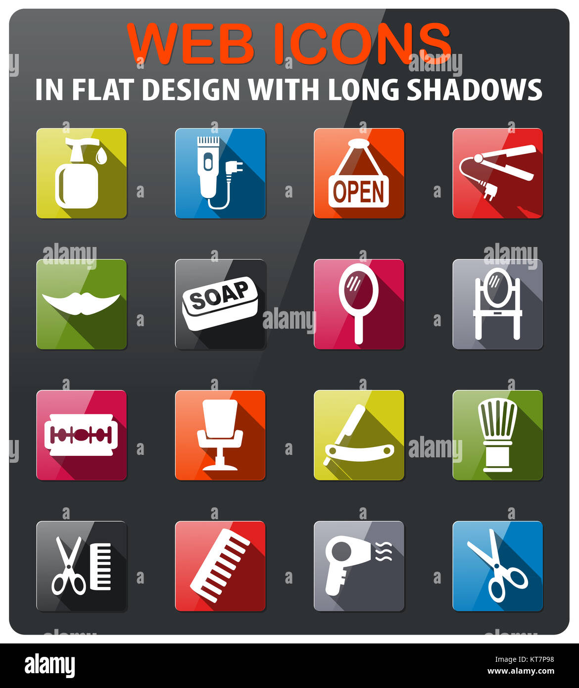 barbershop icon set Stock Photo - Alamy