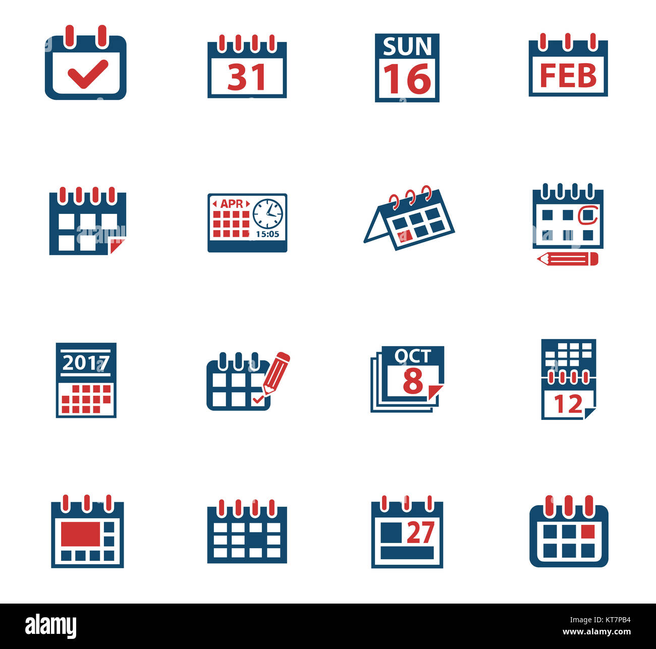 calendar icon set Stock Photo - Alamy