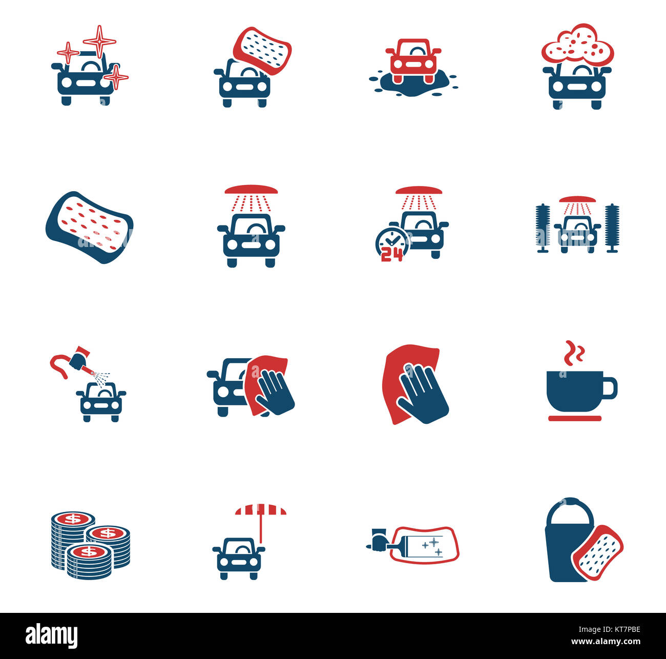 car wash service icon set Stock Photo - Alamy