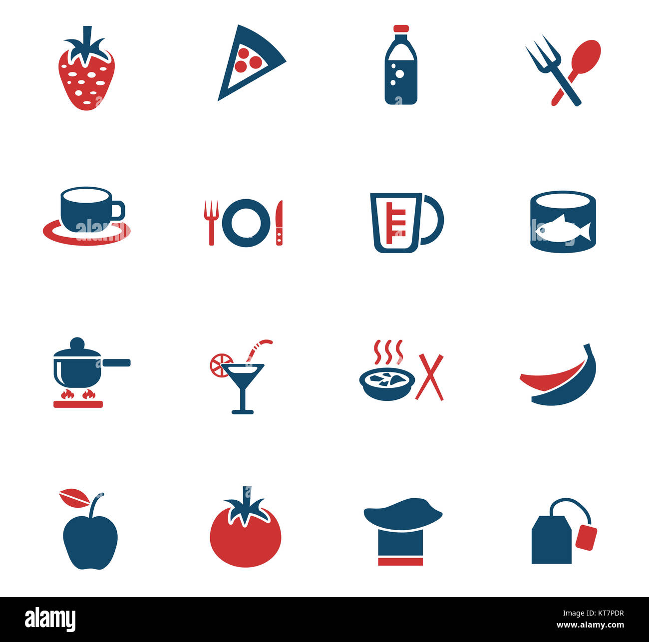 food and kitchen icon set Stock Photo - Alamy