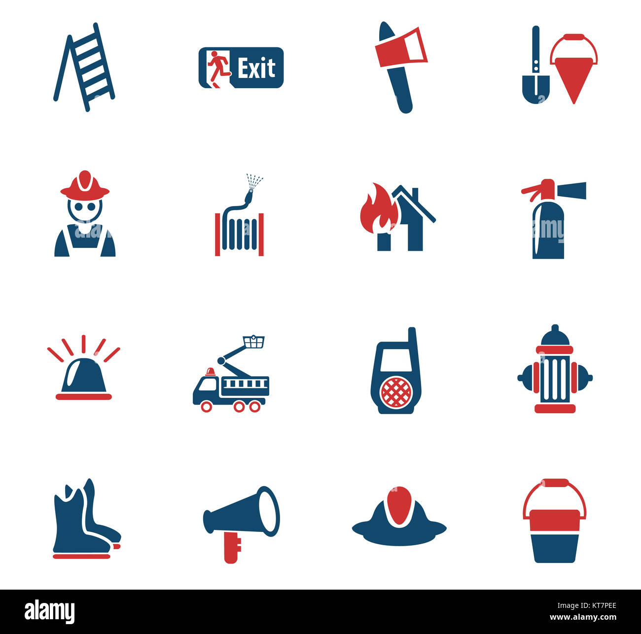 fire brigade icon set Stock Photo - Alamy