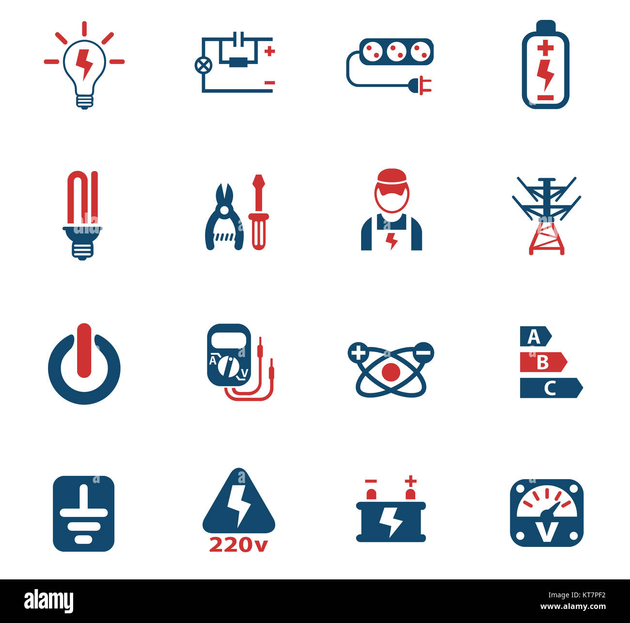 electricity icon set Stock Photo - Alamy