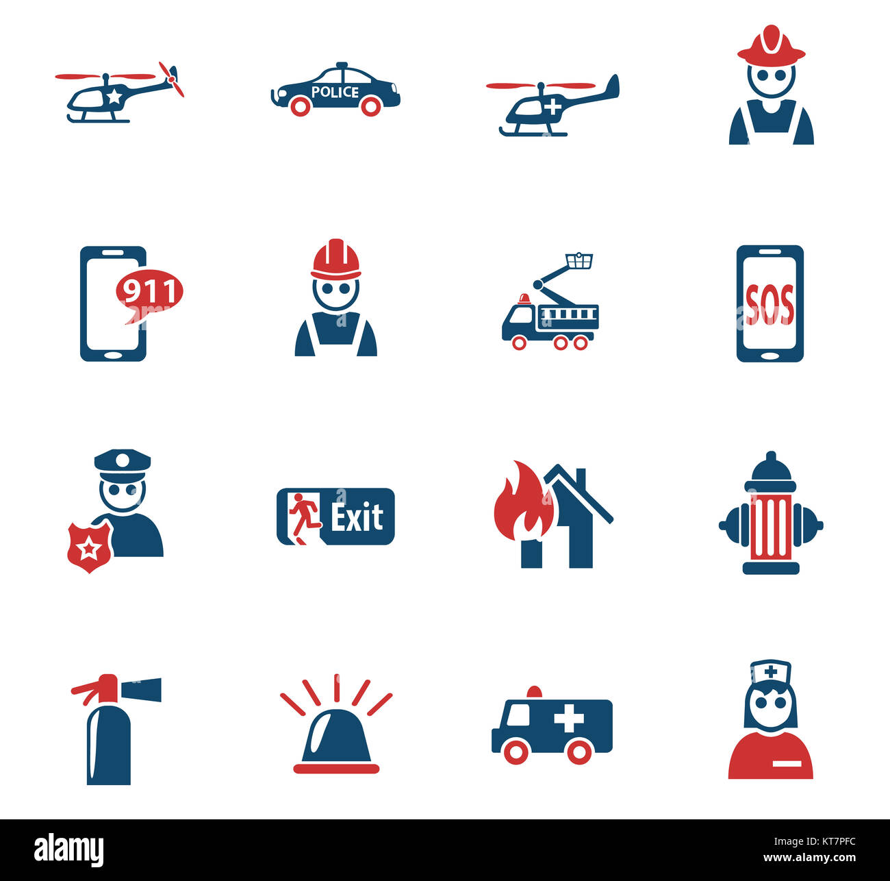 emergency icon set Stock Photo - Alamy