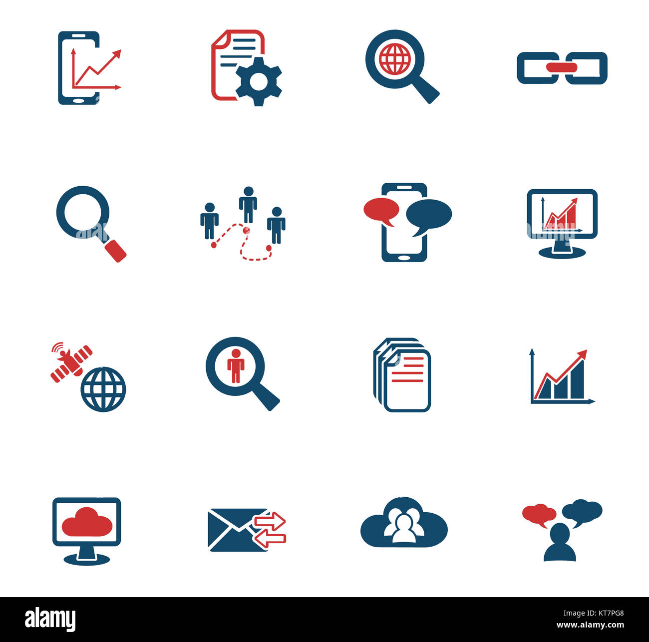 data analytic and social network icon set Stock Photo - Alamy