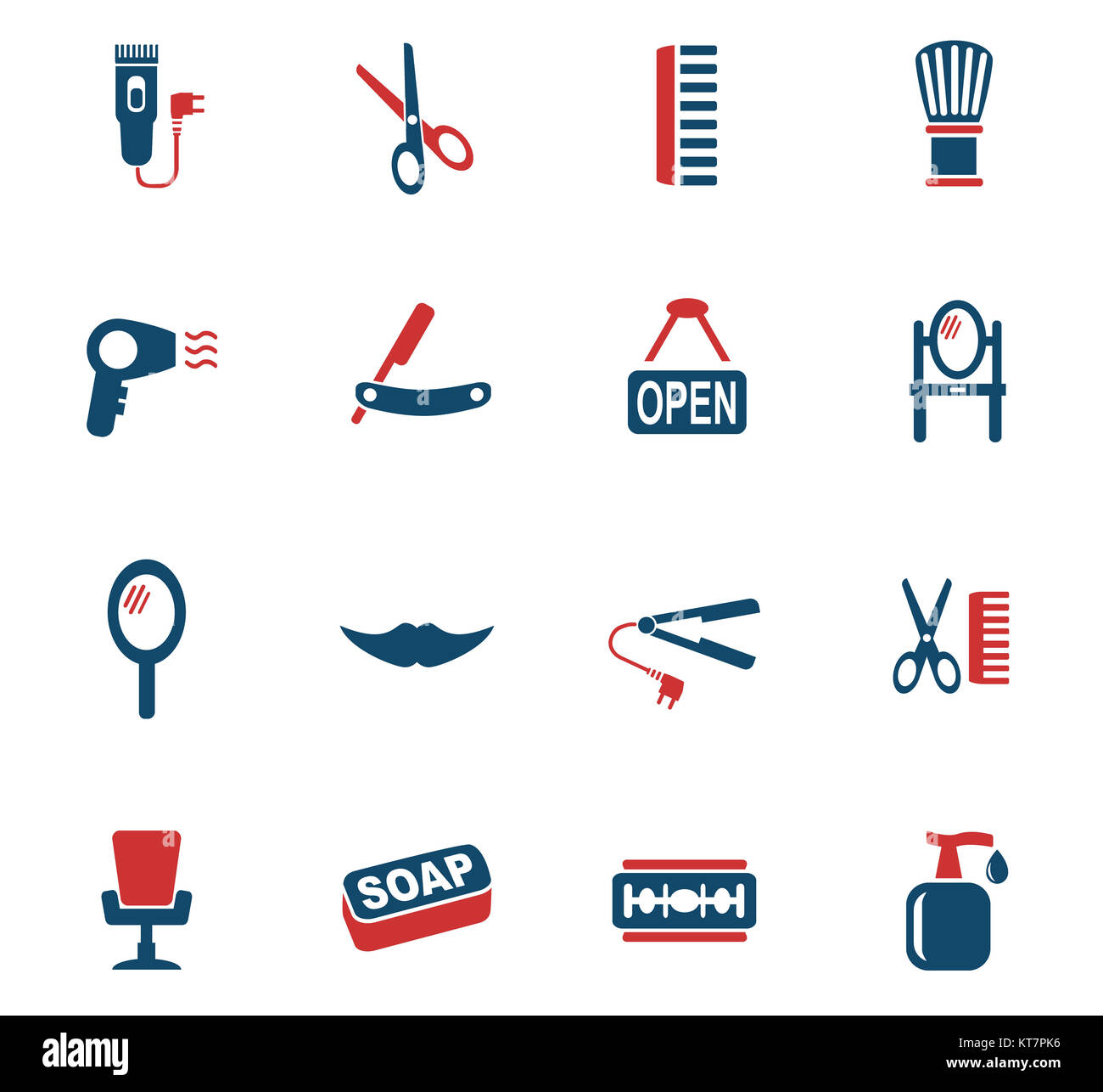 barbershop icon set Stock Photo - Alamy