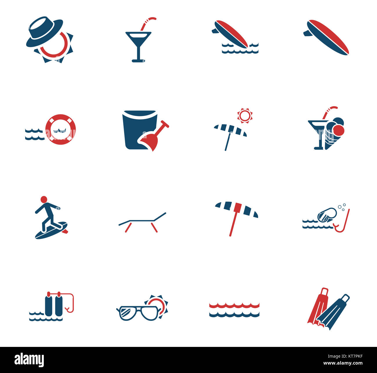 beach icon set Stock Photo - Alamy