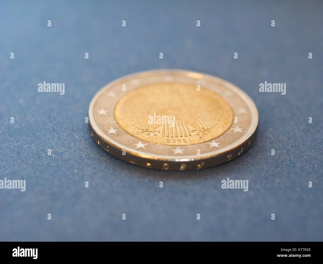 1 euro coin, European Union, Germany over blue Stock Photo - Alamy